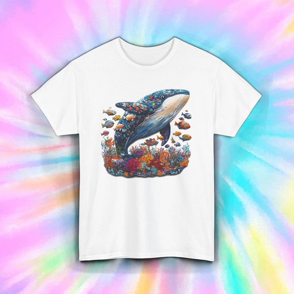 Hot Trending Colorful Whale Shirt Ocean Reef Fish Sea Life Nature Art ...