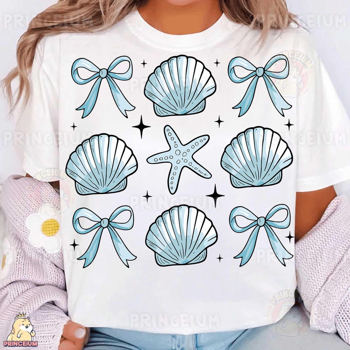 Hot Trending Coquette Ocean Shell, Retro Seashell And Bow Cute Starfish ...