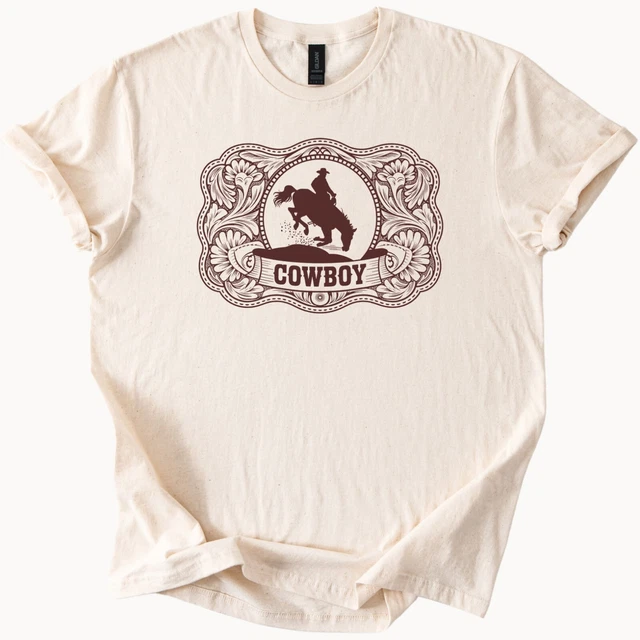 Hot Trending Cowboy Bucking Bronco Rodeo Graphic Tee Western Shirt ...