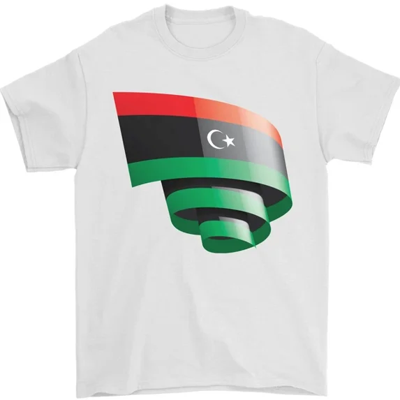 Hot Trending Curled Libya Flag Libyan Day Football T-Shirt Design ...