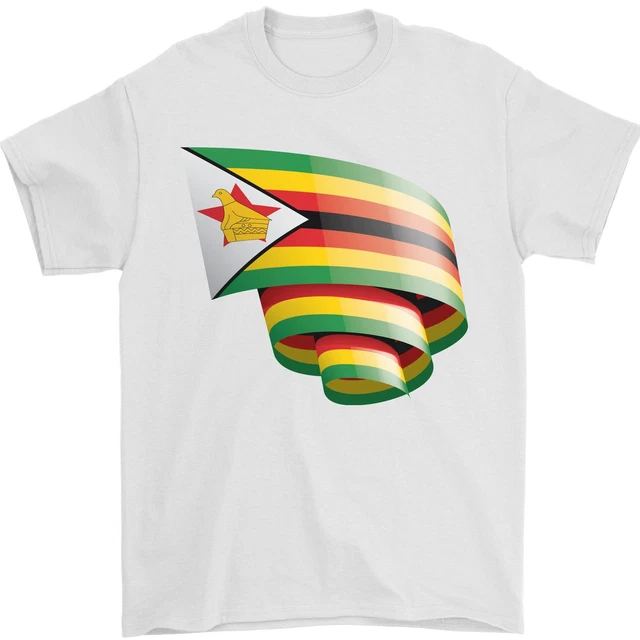 Hot Trending Curled Zimbabwe Flag Zimbabwean Day Football T-Shirt ...