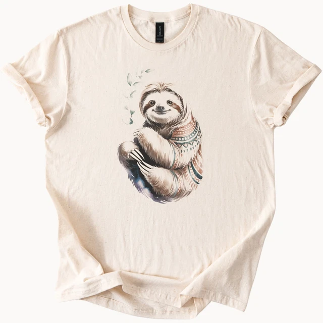 Hot Trending Cute Boho Sloth Tee Aesthetic Animal Lover Gift Forest ...