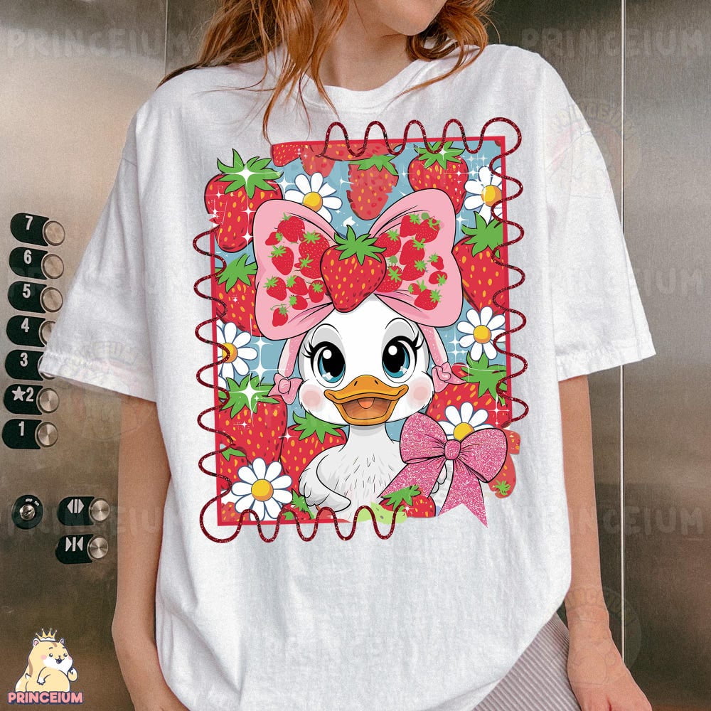 Hot Trending Cute Duck Strawberry, Kawaii Girl, Summer, Cartoon Duck ...