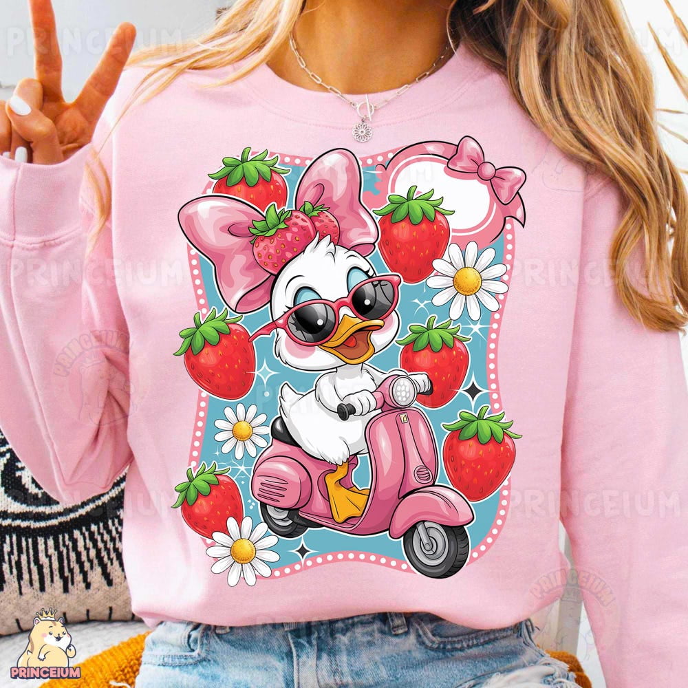 Hot Trending Cute Duck Strawberry Scooter, Summer, Cartoon Duck Riding ...