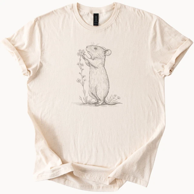 Hot Trending Cute Mouse Smelling Wildflowers Nature Sketch Animal ...