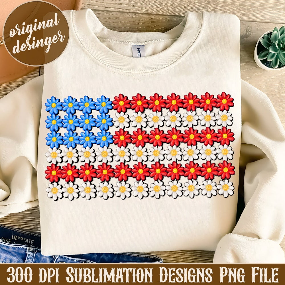 Hot Trending Daisy American Flag, 4Th Of July, Firework, Patriotic ...