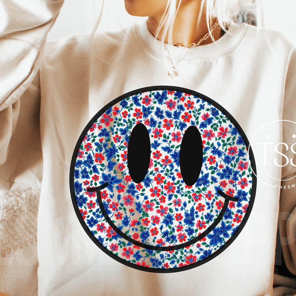 Hot Trending Daisy smile face USA Shirt, Floral 4th Of July Shirt ...