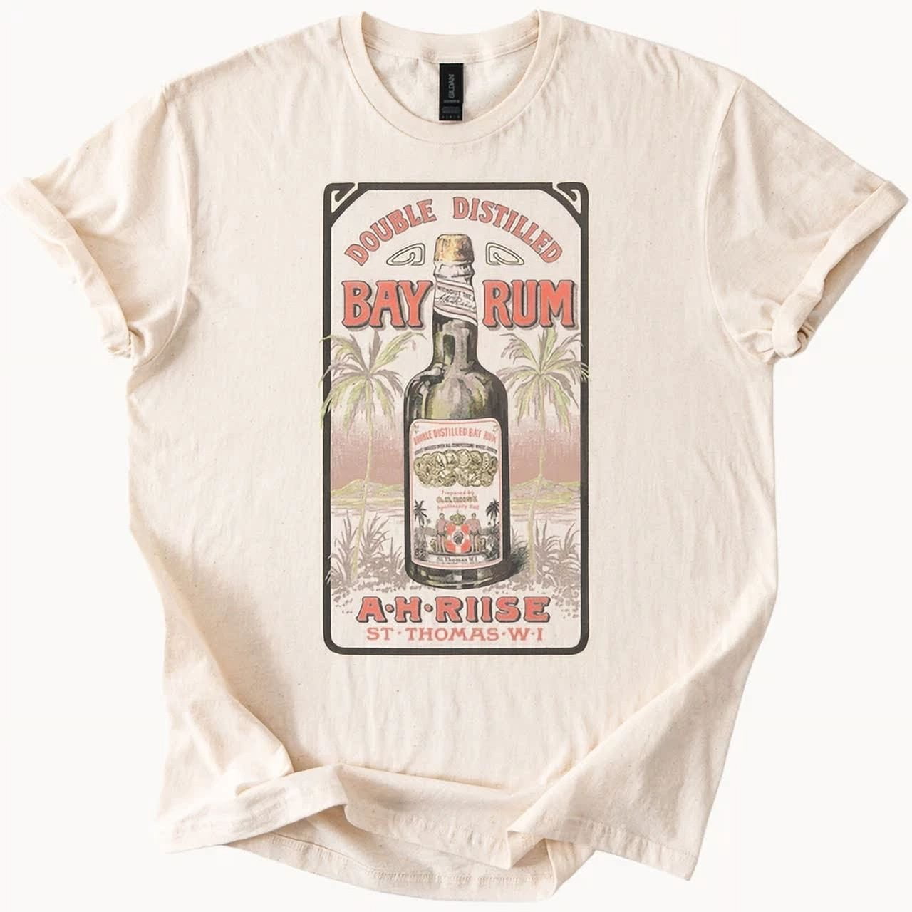 Hot Trending Double Distilled Bay Rum Bottle Graphic Palm Tree Island T ...