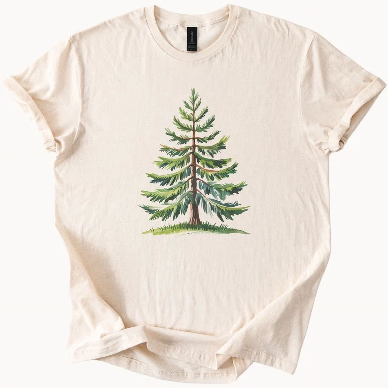 Hot Trending Evergreen Pine Tree Nature Forest Graphic Tee Natural ...