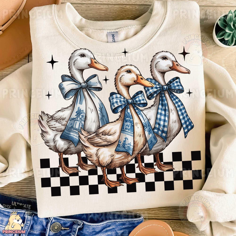 Hot Trending Farmhouse Duck Trio, Cute Country Ducks With Bows, Vintage ...