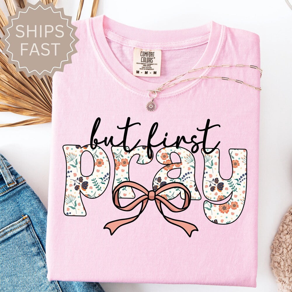 Hot Trending But First Pray Gift For Her, Retro Christian Gifts, Bible ...