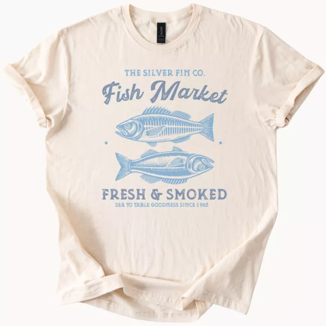 Hot Trending Fish Market Shirt Graphic Tee Fresh and Smoked Seafood ...
