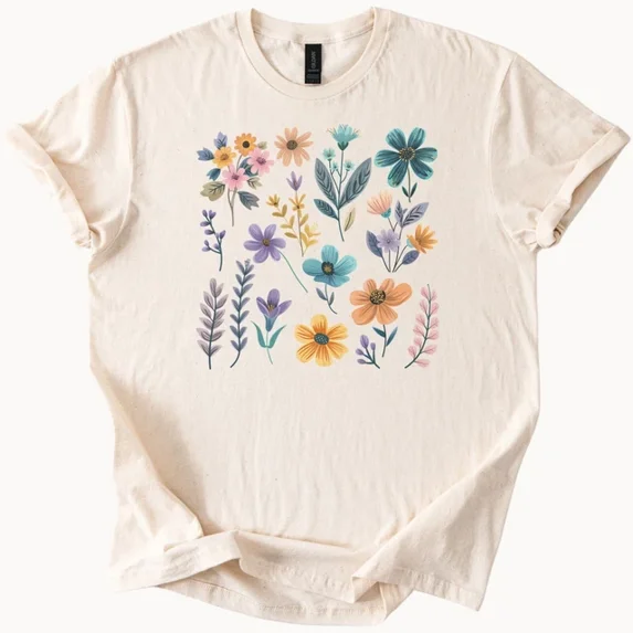Hot Trending Floral Bloom Tee Botanical Graphic Spring Flowers Shirt ...