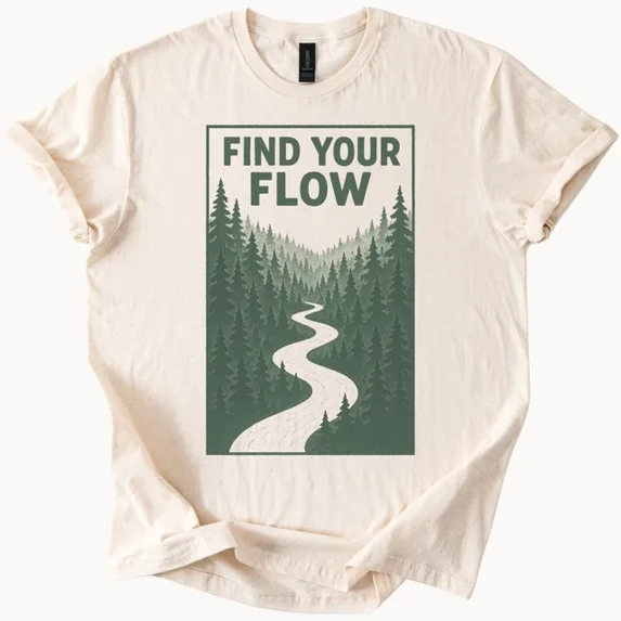 Hot Trending Forest River Flow Graphic Tee Nature Adventure Shirt ...