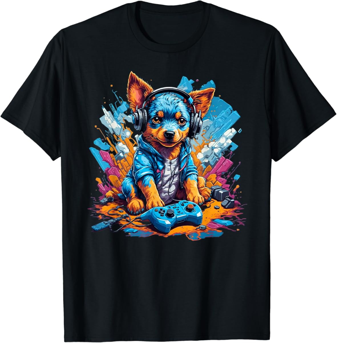 Hot Trending Gamer Pup: Urban Blue Heeler Puppy Gamer Controller Gaming ...