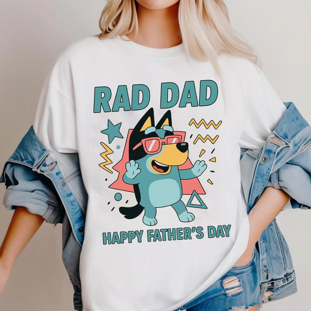 Hot Trending Glue Guy Dancing, Blue Dog Rad Dad, Bluey Family Gift ...