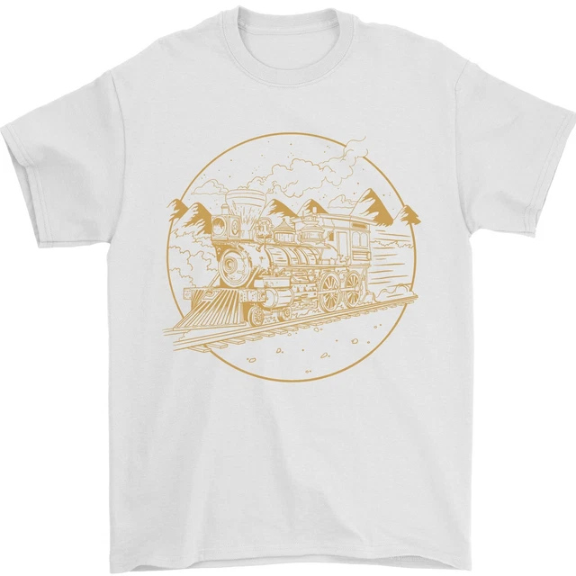 Hot Trending Gold Locomotive Steam Engine Train Spotter T-Shirt Design ...