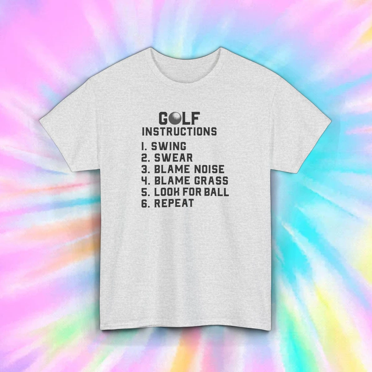 Hot Trending Golf Instructions Funny Checklist Graphic T-Shirt Golfers ...