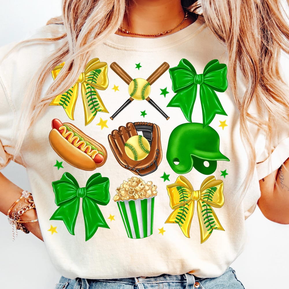 Hot Trending Green Softball Bow, Bow Softball, Green Coquette Softball ...
