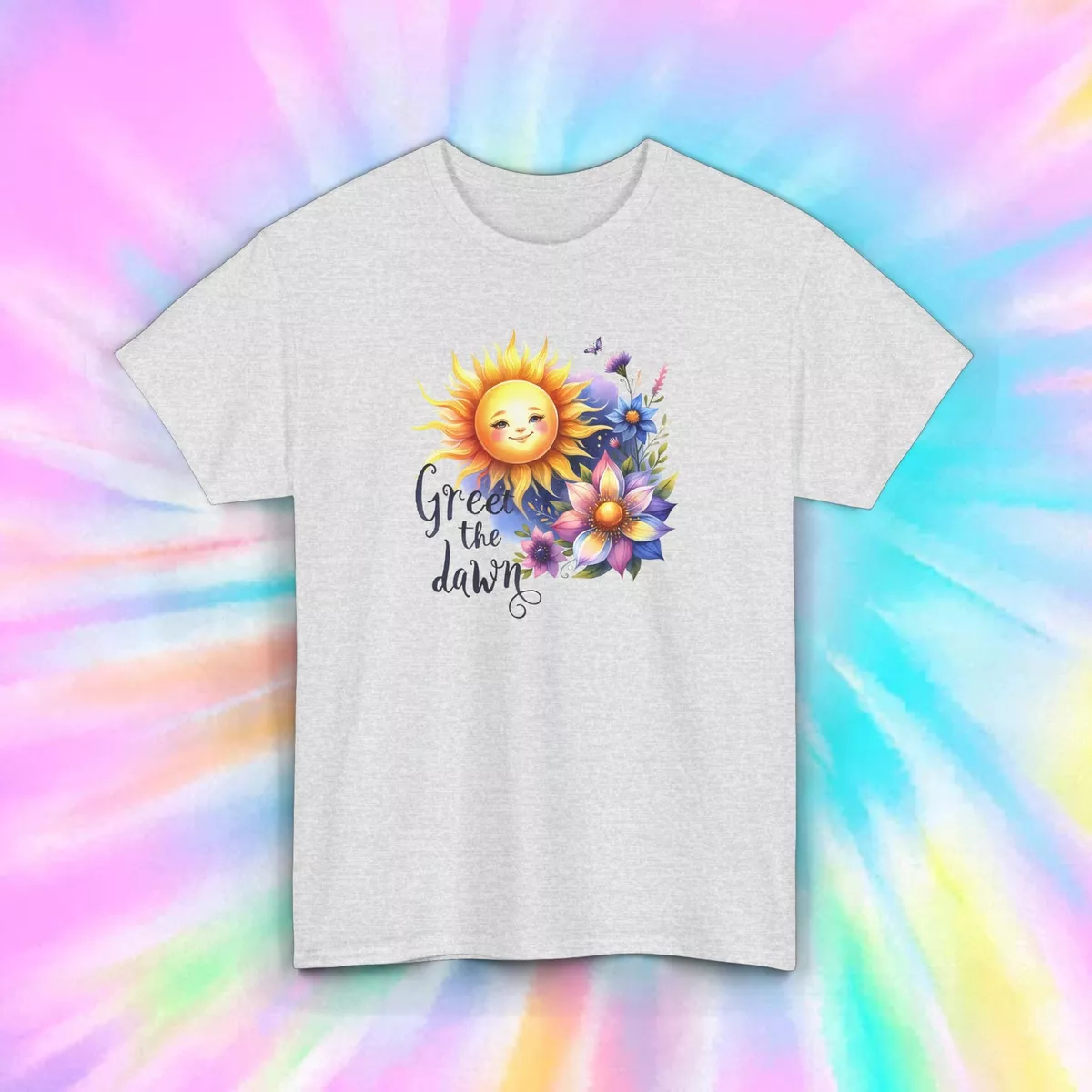 Hot Trending Greet the Dawn Sun and Floral Art T-Shirt Inspirational ...