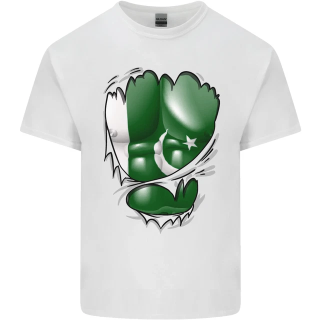 Hot Trending Gym The Pakistan Flag Ripped Muscles Effect T-Shirt Design ...