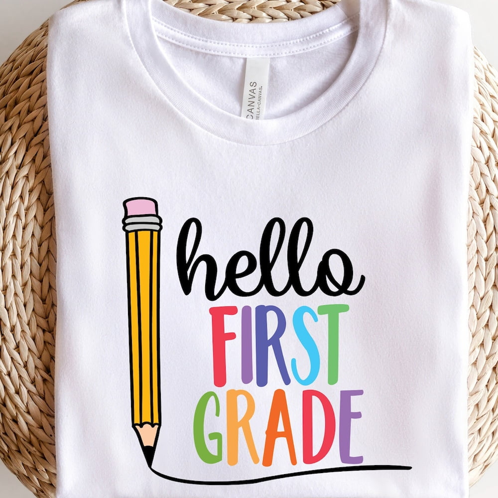 Hot Trending Hello First Grade, Colorful First Grade, First Day Of ...