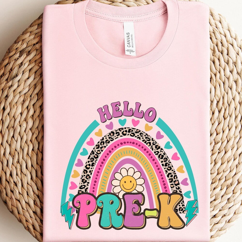 Hot Trending Hello Pre-K, Back To School, Kindergarten Rainbow, Teacher ...