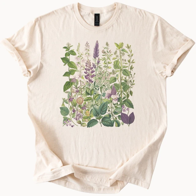 Hot Trending Herb Garden Tee Botanical Flowers Shirt Plant Lover Top ...