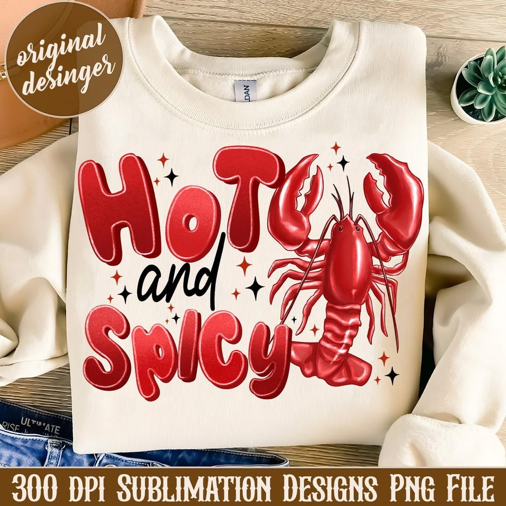 Hot Trending Hot And Spicy, Crawfish, Crawfish Boil, Faux Sequin ...