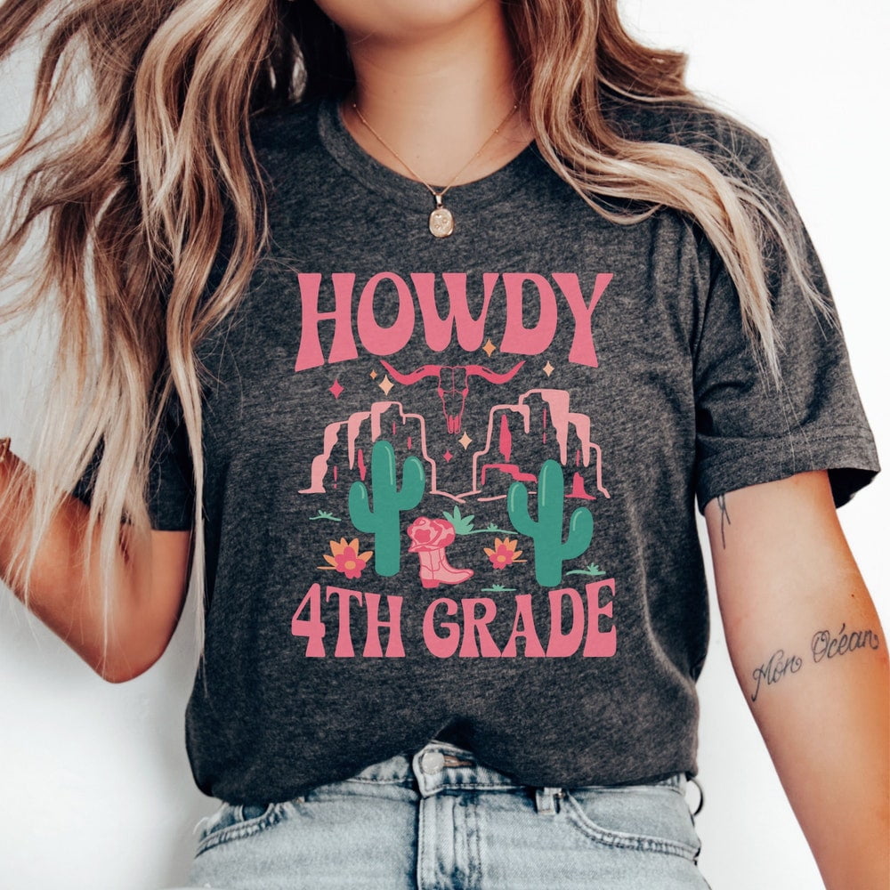 Hot Trending With Howdy Fourth Grade 4Th Grade Teacher Shirt Western ...