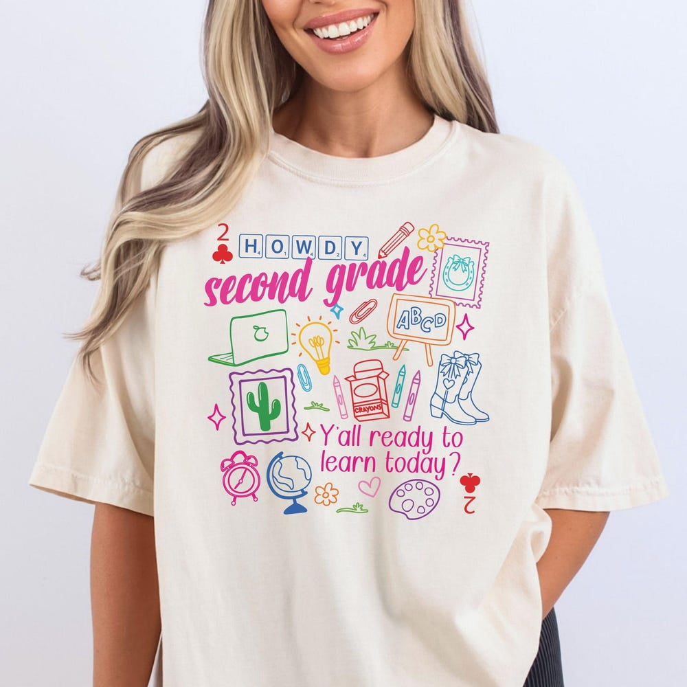Hot Trending Howdy Second Grade Teacher Shirt Western Teacher Shirt 2nd ...