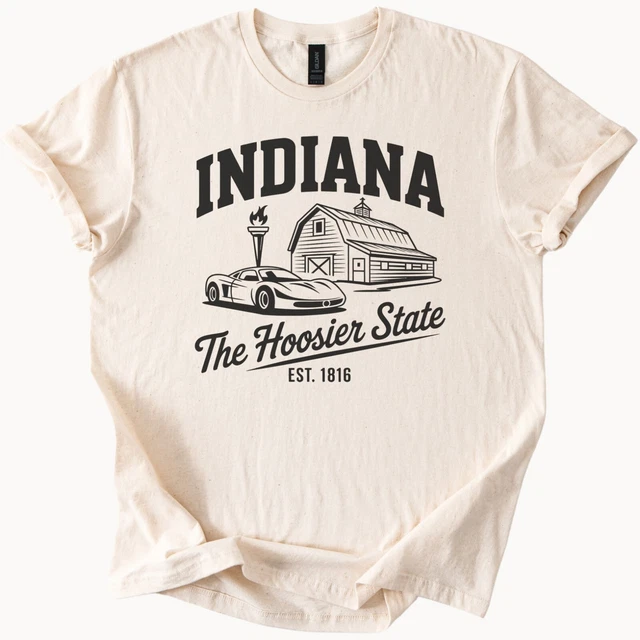 Hot Trending Indiana Hoosier State Barn Indy Car Graphic T Shirt Design ...