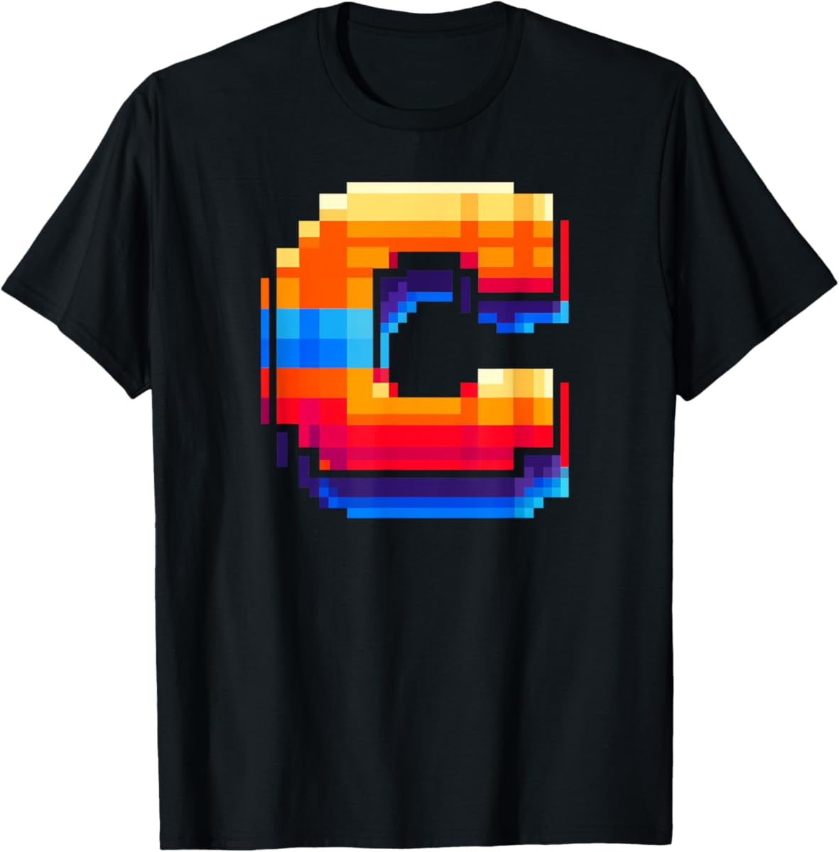 Hot Trending Initial Name Letter C Alphabet In Pixel Art Style T-Shirt ...