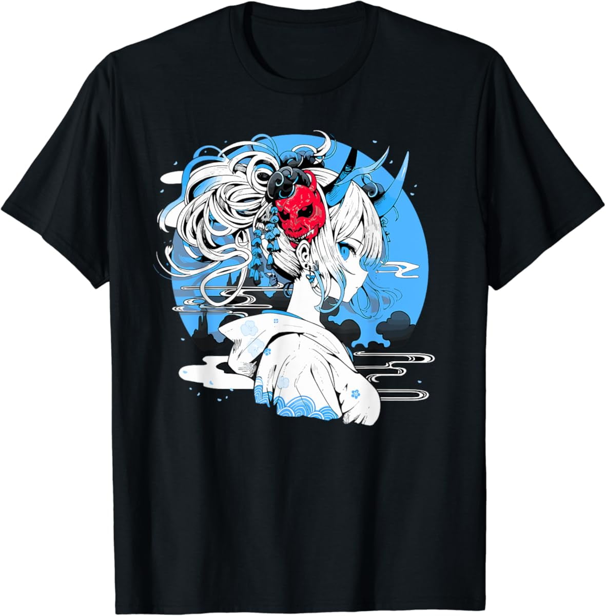 Hot Trending Japanese Anime Girl Beautiful Waifu Oni Mask Demon Graphic ...