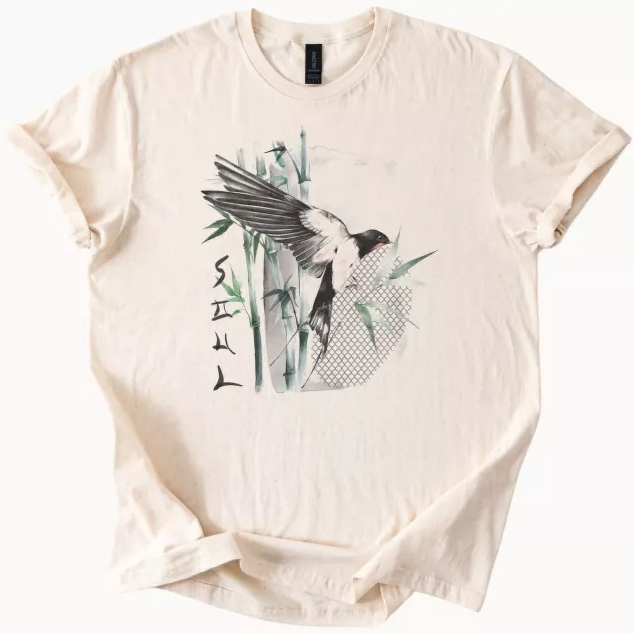Hot Trending Japanese Swallow Bird Bamboo Art T Shirt Design Preview ...