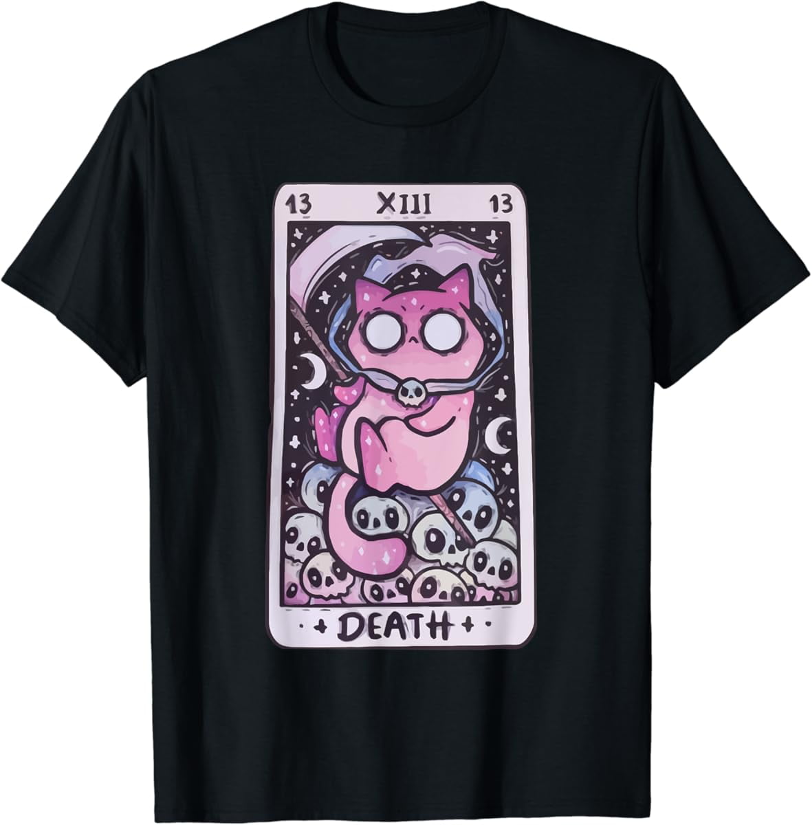 Hot Trending Kawaii Pastel Goth Art the Death Tarot Cute Cat Creepy Art ...