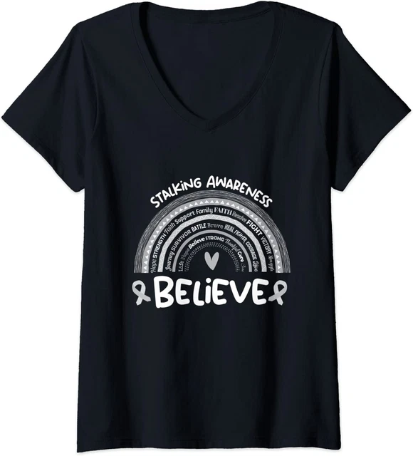 Hot Trending Kiraa Tee With Believe Stalking Awareness Month Shirt ...