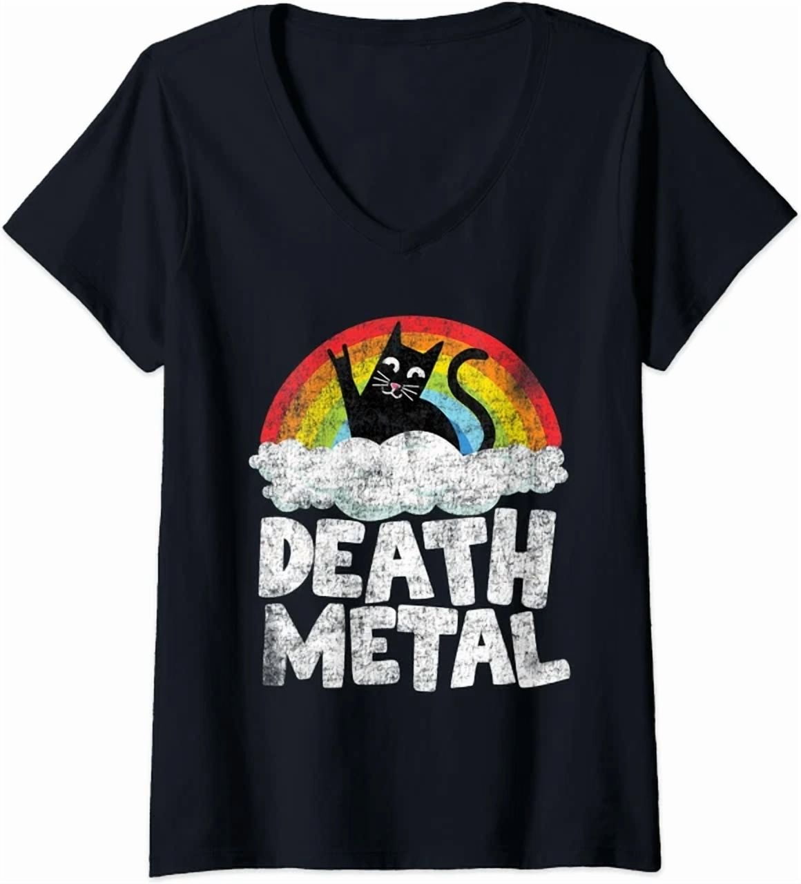 Hot Trending Kiraa Tee With Cat Rainbow Heavy Metal Musical Goth Band ...