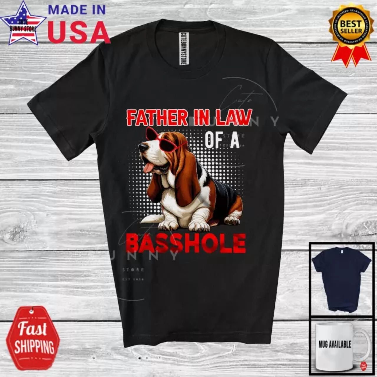 Hot Trending Kiraa Tee With Father In Law Of A Basset-Hole, Father'S ...