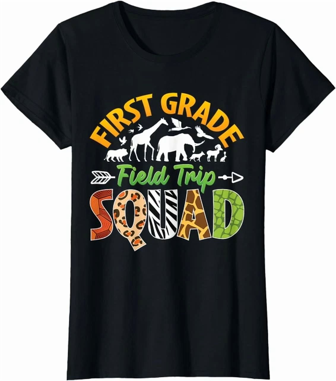 Hot Trending Kiraa Tee With First Grade Zoo Field Trip Squad Matching Teacher T-Shirt - Walmart.com