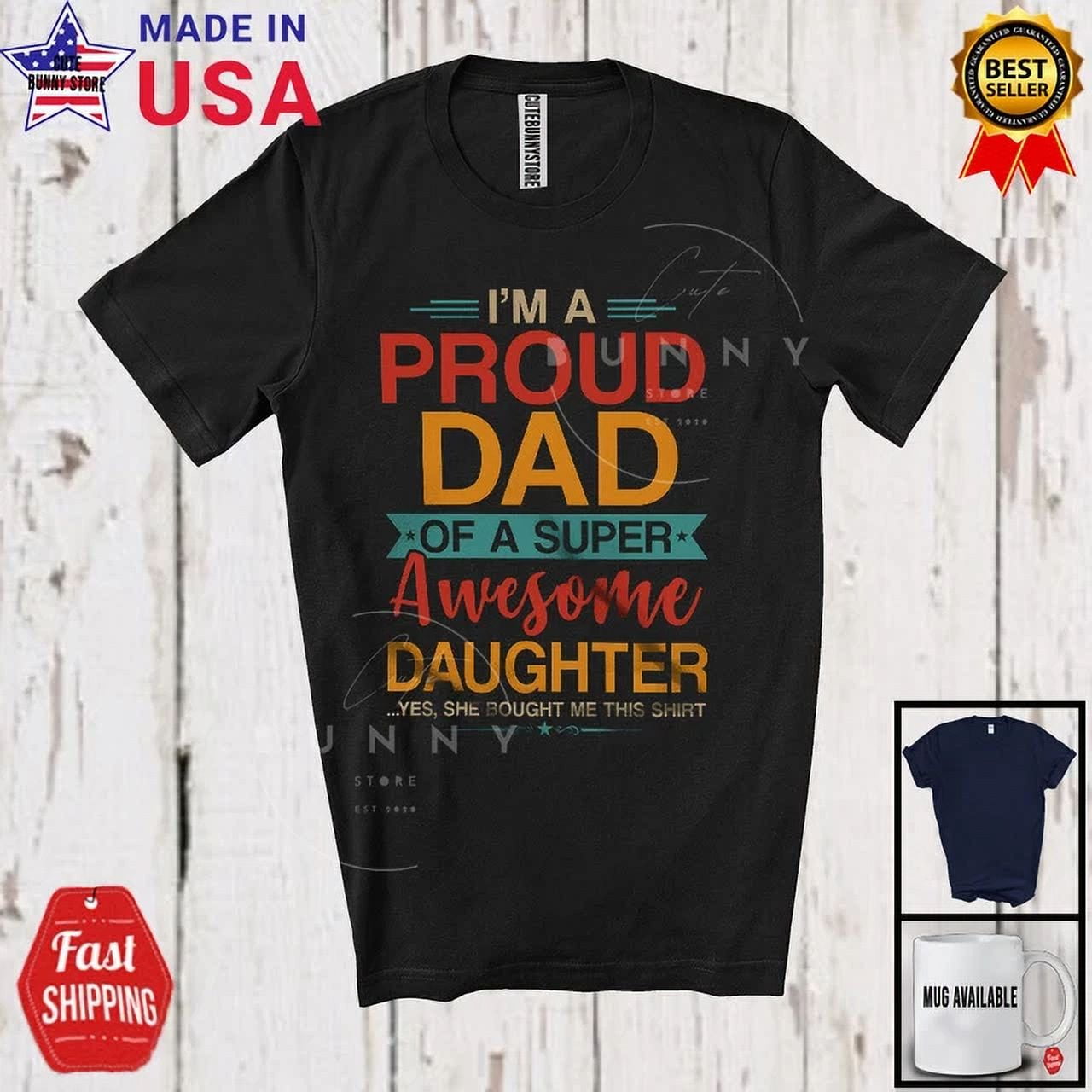 Hot Trending Kiraa Tee With I'M A Proud Dad Of Awesome Daughter, Father ...