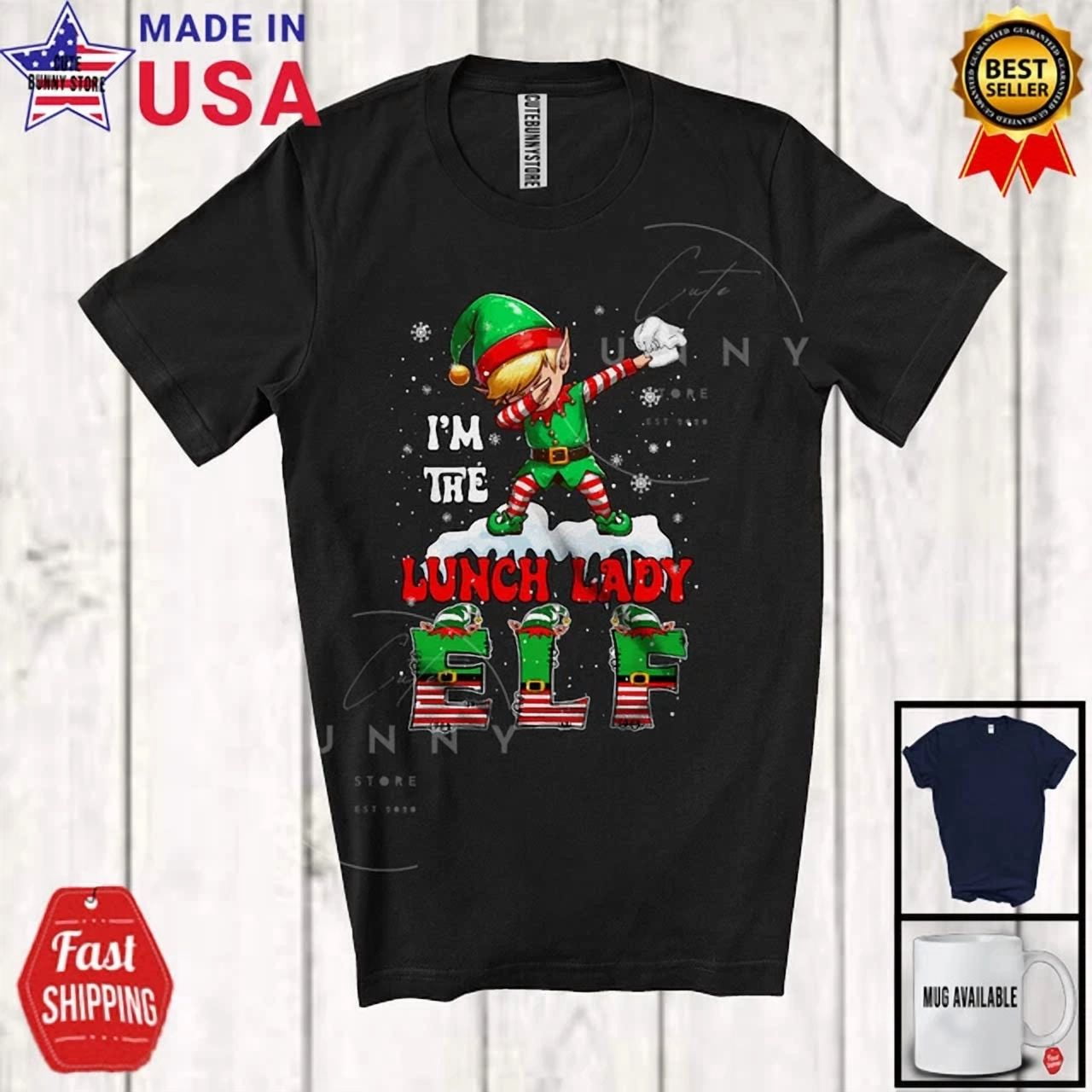 Hot Trending Kiraa Tee With I'M The Lunch Lady Elf; Wonderful Dabbing ...