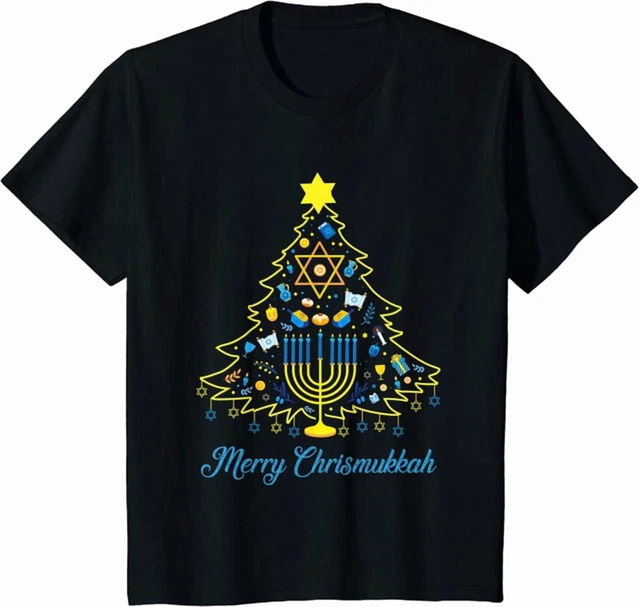 Hot Trending Kiraa Tee With Merry Chrismukkah Tree Hanukkah 2022 Unisex ...