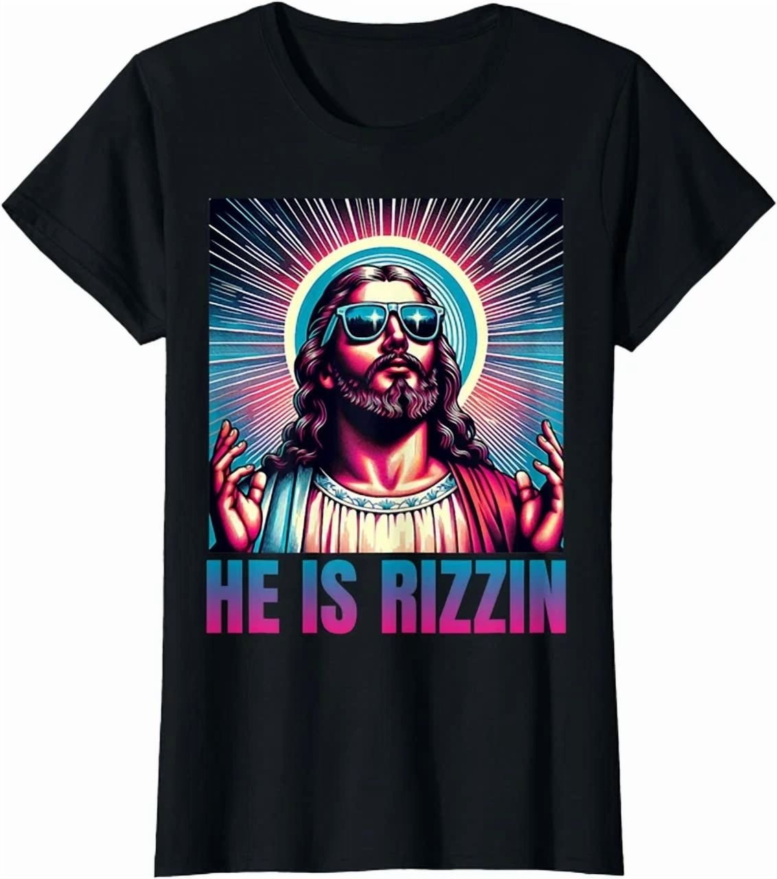 Hot Trending Kiraa Tee With Vintage Design He Is Rizzin Jesus Is Rizzin ...