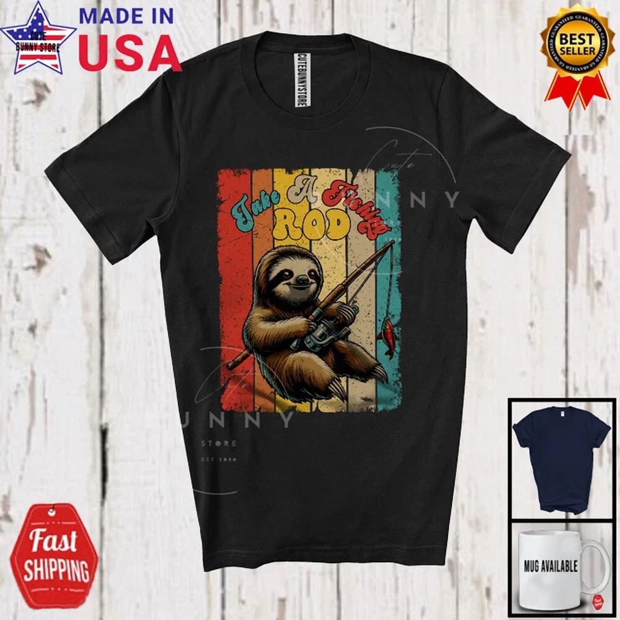 Hot Trending Kiraa Tee With Vintage Retro Take A Fishing Rod, Adorable ...