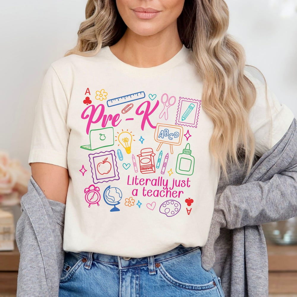 Hot Trending Literally Just A Prek Teacher Shirts Meet The Teacher Pre ...