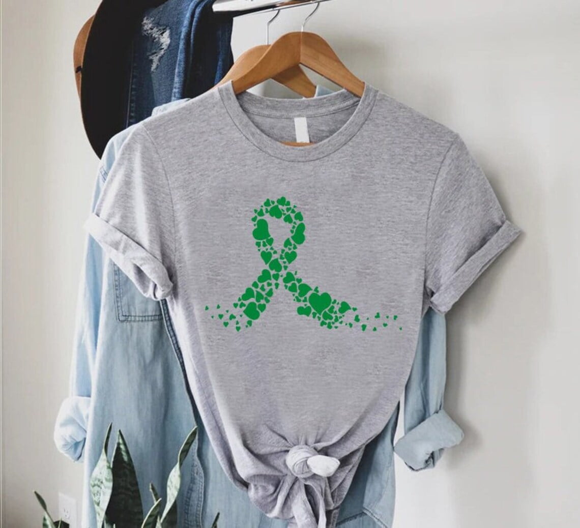Hot Trending Liver Cancer Ribbon Shirt, Emerald Green Ribbon With ...