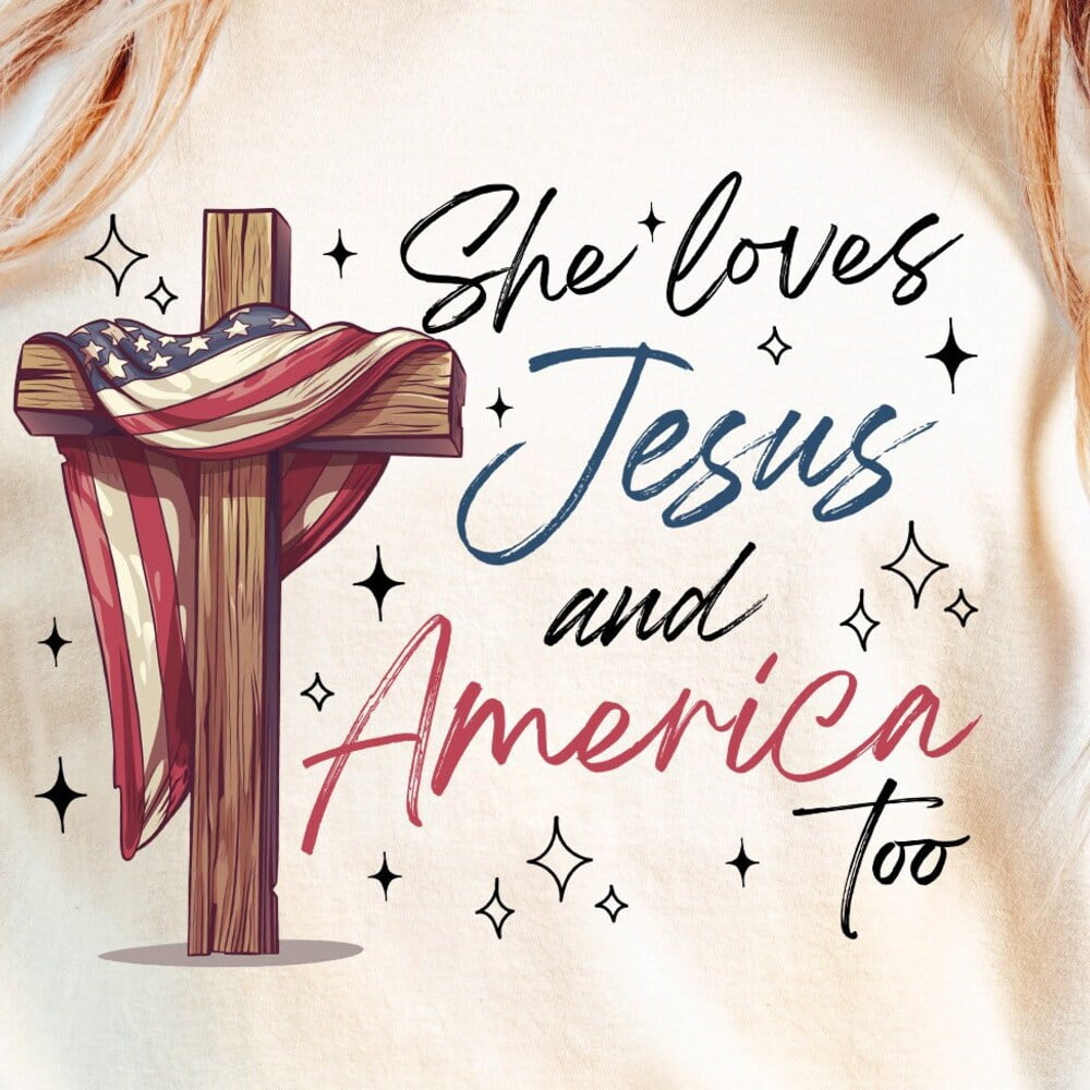 Hot Trending She Loves Jesus And America Too Shirt, America Shirt ...