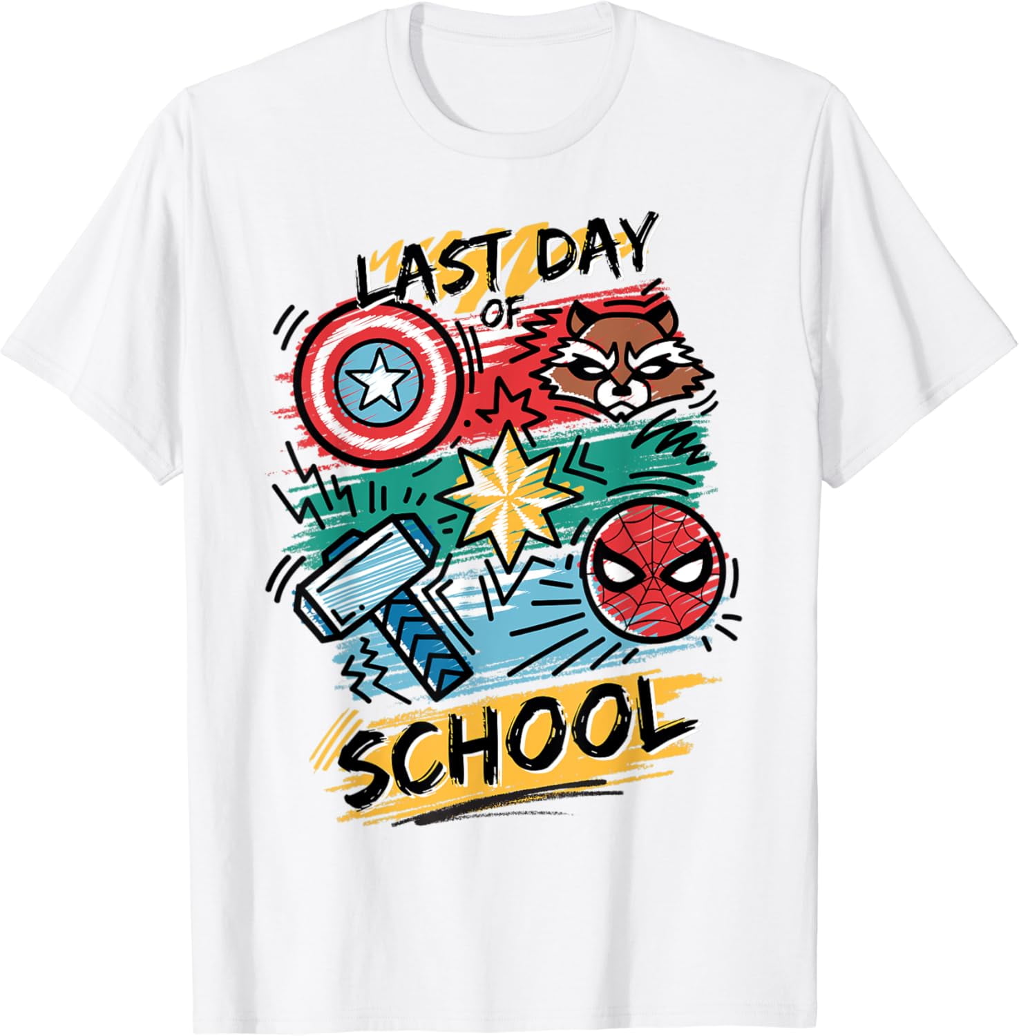 Hot Trending Marvel Group Shot Logos Last Day Of School Text Vintage ...
