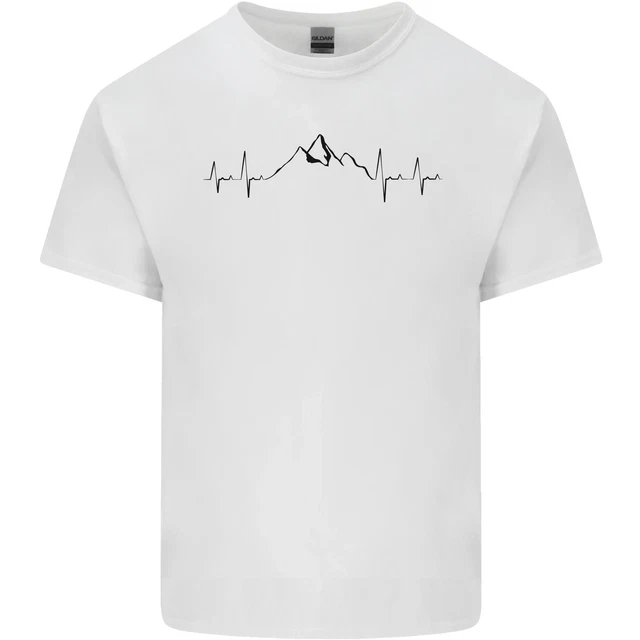 Hot Trending Mountain ECG Hiking Trekking Climbing Pulse T-Shirt Design ...